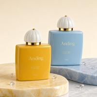 China 100ml Glass Perfume Bottles Dome Magnetic Cap Square Empty Crimp Neck Spray for sale