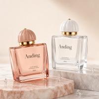 China 100ml Glass Perfume Bottles Dome Magnetic Cap Square Empty Crimp Neck Spray for sale