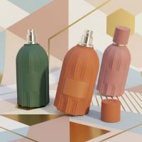 China 100ml Glass Perfume Bottles Cylinder Crimp Neck Magnetic Cap Empty Spray for sale