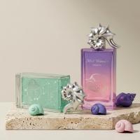 China 100ml Glass Perfume Bottle Unique Rectangle Shell Cap Empty Crimp Neck Spray for sale