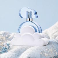 China 50ml 100ml Glass Perfume Bottles Round Empty Spray Cloud Shaped Cap Crimp Neck for sale