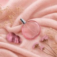 China 50ml 100ml Glass Perfume Bottles Round Empty Spray Cloud Shaped Cap Crimp Neck for sale
