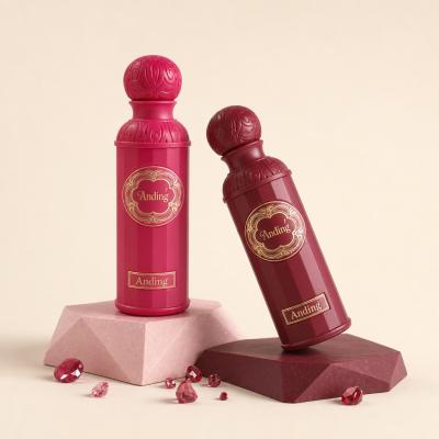 China 100ml Arabic Perfume Bottles Glass Cylinder Carved Spray Empty Luxury for sale