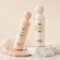 China 100ml Arabic Perfume Bottles Glass Cylinder Carved Spray Empty Luxury for sale
