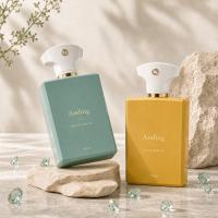 China 100ml Rectangle Glass Perfume Bottles Magnetic Cap Crimp Neck Empty Spray for sale