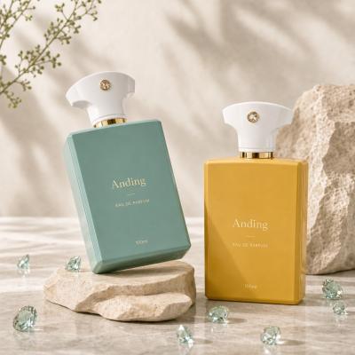 China 100ml Rectangle Glass Perfume Bottles Magnetic Cap Crimp Neck Empty Spray for sale
