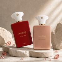 China 100ml Rectangle Glass Perfume Bottles Magnetic Cap Crimp Neck Empty Spray for sale