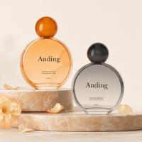 China 100ml Glass Perfume Bottles Round Empty Ball Cap Spray Crimp Neck for sale