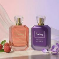 China 100ml Glass Perfume Bottles Empty Octagon Shape Acrylic Cap Crimp Neck Spray for sale