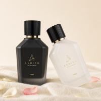 China Anding Stock Custom Painting Matte Frosted Empty Luxury Crimp Neck Spray Glass Perfume Bottle 100ml for sale