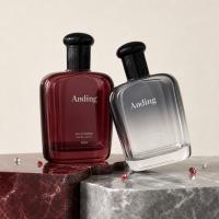 China 100ml Glass Perfume Bottles Square Crimp Neck Empty Plastic Ribbed Cap Spray for sale