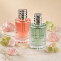 China Anding Stock Wholesale Bulk Luxury Pink Gold Premium Crimp Spray Custom Cylinder Empty Glass Perfume Bottle 100ml for sale