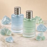 China Anding Stock Wholesale Bulk Luxury Pink Gold Premium Crimp Spray Custom Cylinder Empty Glass Perfume Bottle 100ml for sale