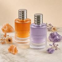 China Anding Stock Wholesale Bulk Luxury Pink Gold Premium Crimp Spray Custom Cylinder Empty Glass Perfume Bottle 100ml for sale