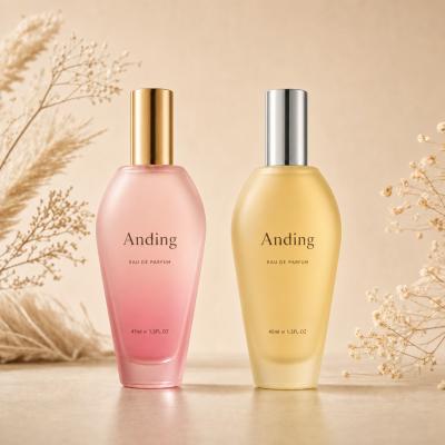China 45ml Glass Perfume Bottles Oval Shape Empty Aluminum Cap Crimp Neck Spray for sale