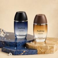 China Anding Stock Flat Printing logo Bulk Manufacturer Wholesale Custom Empty Spray 50ml Perfume Glass Bottle for sale
