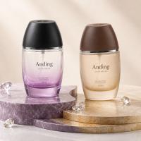 China Anding Stock Flat Printing logo Bulk Manufacturer Wholesale Custom Empty Spray 50ml Perfume Glass Bottle for sale