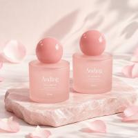 China 50ml Frosted Cylinder Glass Perfume Bottles Round Cap Empty Spray Luxury for sale