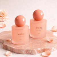 China 50ml Frosted Cylinder Glass Perfume Bottles Round Cap Empty Spray Luxury for sale