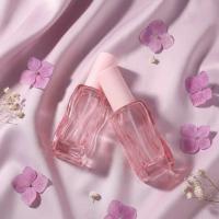 China Anding Stock Wholesale 125ml Pink Lotion Pump Bottle Empty Glass Luxury Cosmetic Skincare Body Lotion Bottle for sale