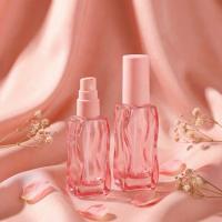 China Anding Stock Wholesale 125ml Pink Lotion Pump Bottle Empty Glass Luxury Cosmetic Skincare Body Lotion Bottle for sale