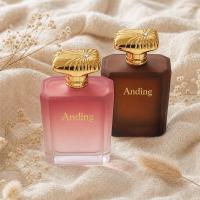 China Anding Stock Bulk Wholesale Custom Gradient Frosted 100ml Square Empty Luxury Perfume Spray Bottle for sale