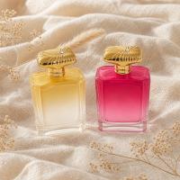 China Anding Stock Bulk Wholesale Custom Gradient Frosted 100ml Square Empty Luxury Perfume Spray Bottle for sale