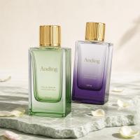 China Anding Stock Wholesale Bulk Custom logo Rectangle Frosted Gradient Luxury Empty Perfume Bottle 100ml for sale