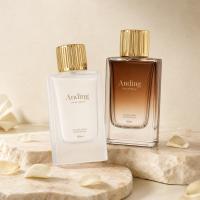 China Anding Stock Wholesale Bulk Custom logo Rectangle Frosted Gradient Luxury Empty Perfume Bottle 100ml for sale