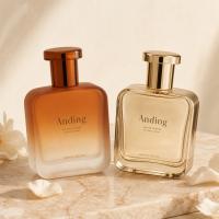 China Anding Bulk Customizable Painting High Quality Crimp Neck Luxury Square Glass Empty Perfume Bottle 100ml for sale