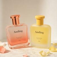 China Anding Bulk Customizable Painting High Quality Crimp Neck Luxury Square Glass Empty Perfume Bottle 100ml for sale