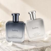 China Anding Bulk Customizable Painting High Quality Crimp Neck Luxury Square Glass Empty Perfume Bottle 100ml for sale