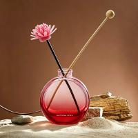 China Anding 90ml Round Home Room Aromatherapy Fragrance Bottle Custom Empty Glass Luxury Aroma Reed Diffuser Bottle for sale