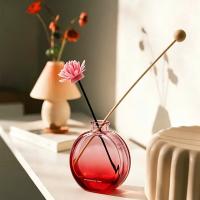 China Anding 90ml Round Home Room Aromatherapy Fragrance Bottle Custom Empty Glass Luxury Aroma Reed Diffuser Bottle for sale