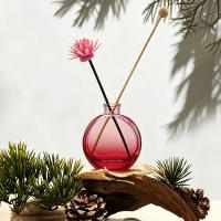 China Anding 90ml Round Home Room Aromatherapy Fragrance Bottle Custom Empty Glass Luxury Aroma Reed Diffuser Bottle for sale