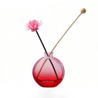 China Anding 90ml Round Home Room Aromatherapy Fragrance Bottle Custom Empty Glass Luxury Aroma Reed Diffuser Bottle for sale