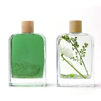China Anding Stock 560ml Flat Home Room Large Aromatherapy Bottle Custom Empty Luxury Glass Reed Diffuser Bottle for sale