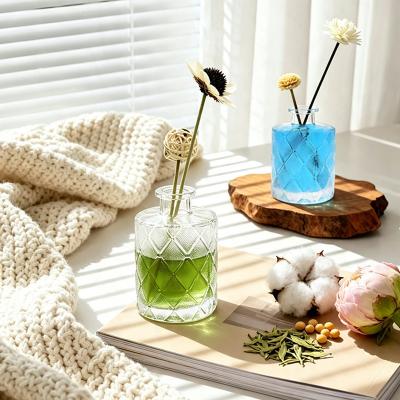 China Anding 230ml Cylinder Custom Empty Room Fragrance Aromatherapy Bottle Home Glass Reed Diffuser Bottle Luxury for sale