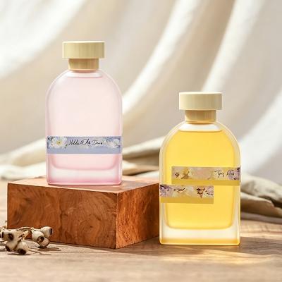 China Anding 200ml Large Flat Home Room Fragrance Bottle Custom Empty Luxury Aromatherapy Reed Diffuser Glass Bottle for sale