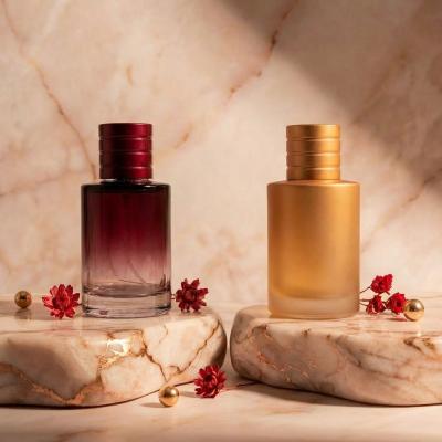 China Anding Supplier Custom Design Premium Refillable Spray 50ml Cylinder Empty Glass Perfume Bottle for sale