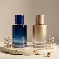 China Anding Supplier Custom Design Premium Refillable Spray 50ml Cylinder Empty Glass Perfume Bottle for sale