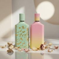 China Anding Manufacturer 100ml Flat Wholesale  Custom Printing Premium Refillable Spray Empty Glass Perfume Bottle for sale