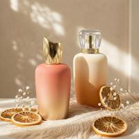 China Anding Supplier 100ml Velvet Cylinder Custom Design Crimp Magnetic Cap Premium Refillable Spray Empty Glass Perfume Bottle for sale
