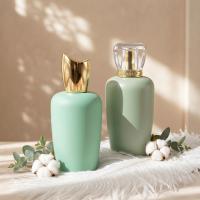 China Anding Supplier 100ml Velvet Cylinder Custom Design Crimp Magnetic Cap Premium Refillable Spray Empty Glass Perfume Bottle for sale