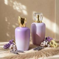 China Anding Supplier 100ml Velvet Cylinder Custom Design Crimp Magnetic Cap Premium Refillable Spray Empty Glass Perfume Bottle for sale