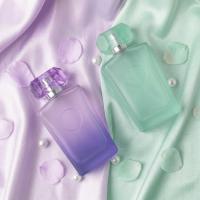 China Anding Supplier Custom Printing Frosted Premium Refillable Spray Luxury 100ml Crimp Rectangle Empty Glass Perfume Bottle for sale