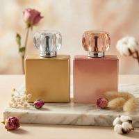 China Anding Customizable Printing High Quality Manufacturer 100ml Crimp Refillable Spray Luxury Empty Square Glass Perfume Bottle for sale