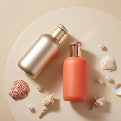 China Anding Supplier Custom Printing 100 ml Cylinder High End Refillable Spray Luxury Empty Glass Perfume Bottle for sale