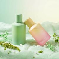 China Anding Manufacturer Custom Printing 100ml Crimp Cylinder Premium Refillable Spray Luxury Empty Glass Perfume Bottle for sale