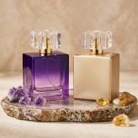 China Anding Manufacturer 100ml Square Custom Design Printing Crimp Premium Refillable Spray Luxury Glass Empty Perfume Bottle for sale